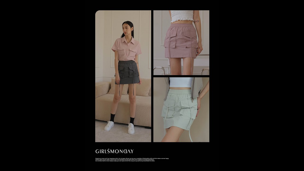 PLAIN COLOUR DRAWSTRING CARGO SKIRT - YouTube