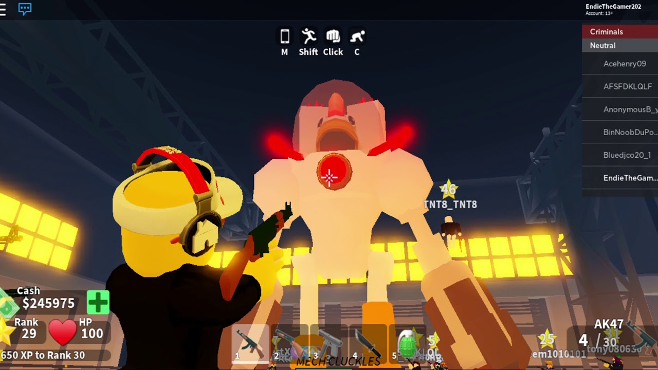 Fighting MECH CLUCKLES For GIOTTO | Roblox Mad City - YouTube