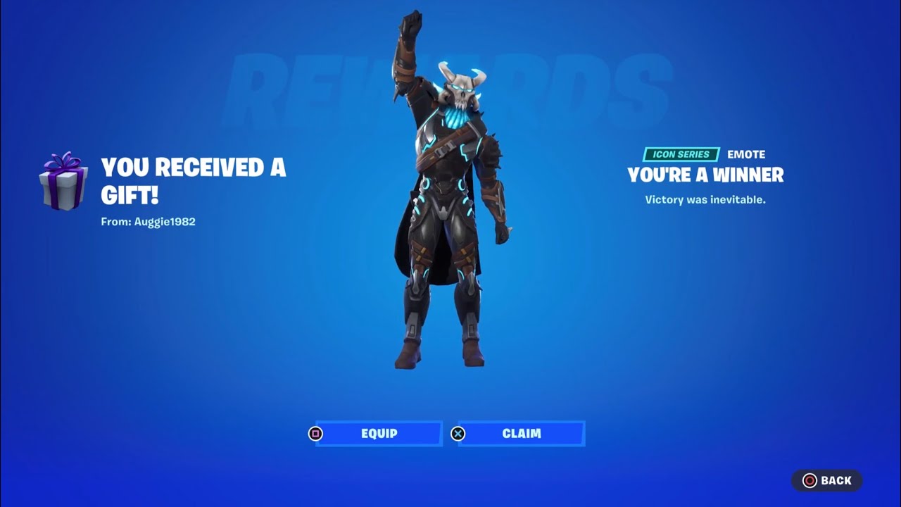 Getting gifted the You’re a Winner emote in Fortnite - YouTube