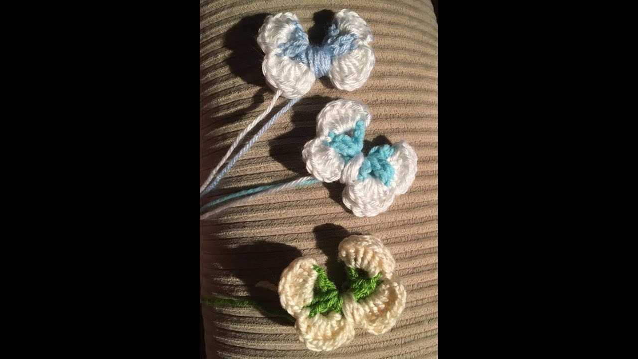 Papillon au crochet tricot - YouTube