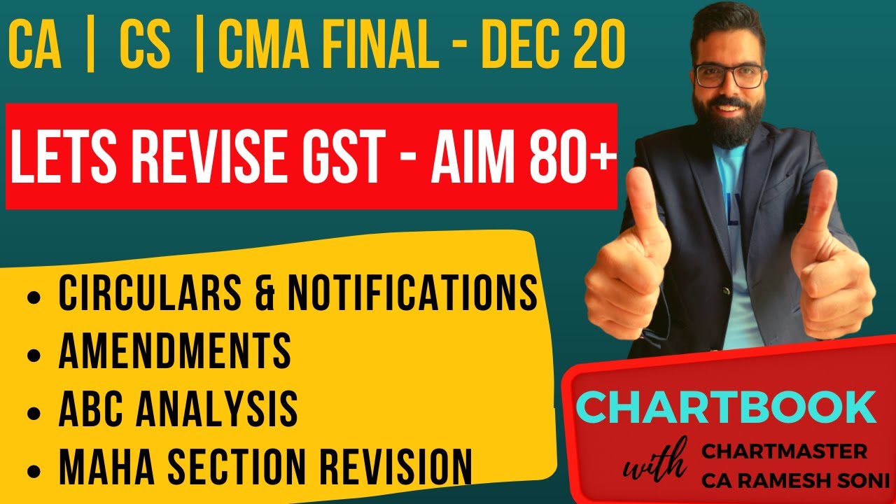 CA Final IDT - GST | Lets Revise Chartbook With Chartmaster | English ...