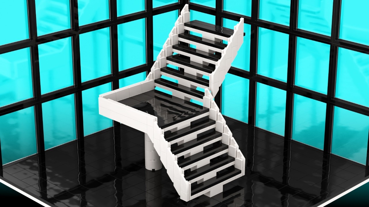 Modern Lego Stairs Tutorial - YouTube