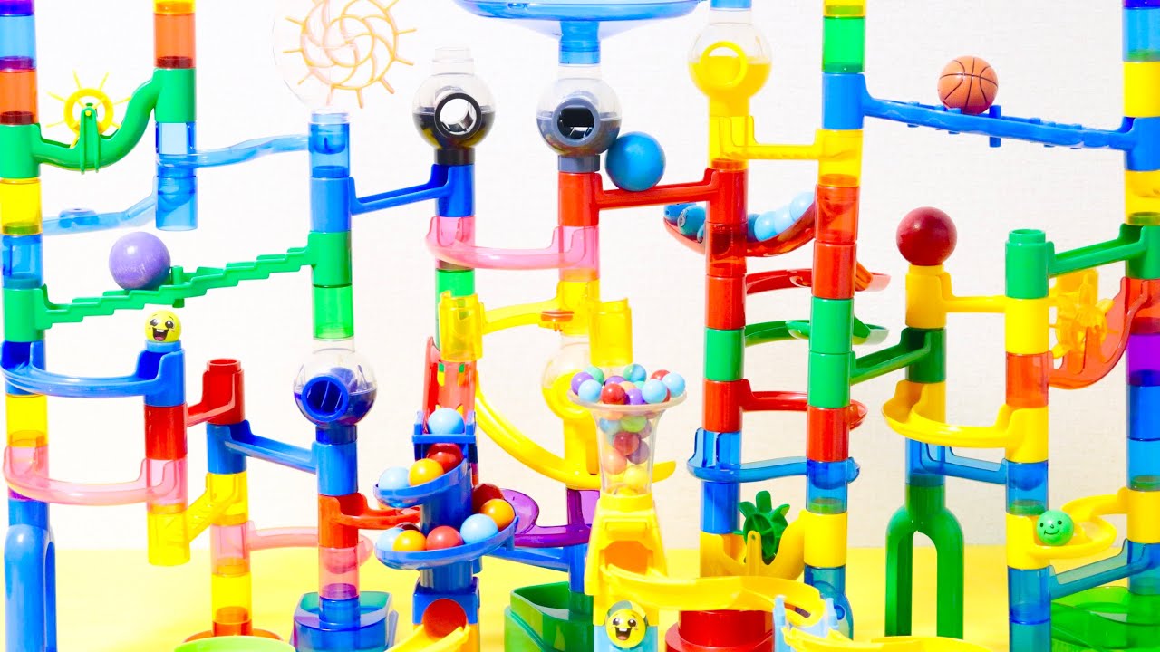 MarbleRun Marbles descending the stairs in the air final course is ...