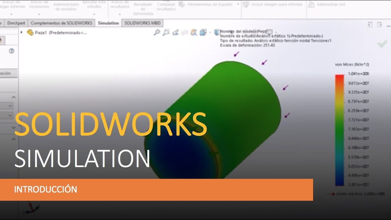 Ensayo de compresión en SolidWorks Simulation - Práctica 6 - YouTube