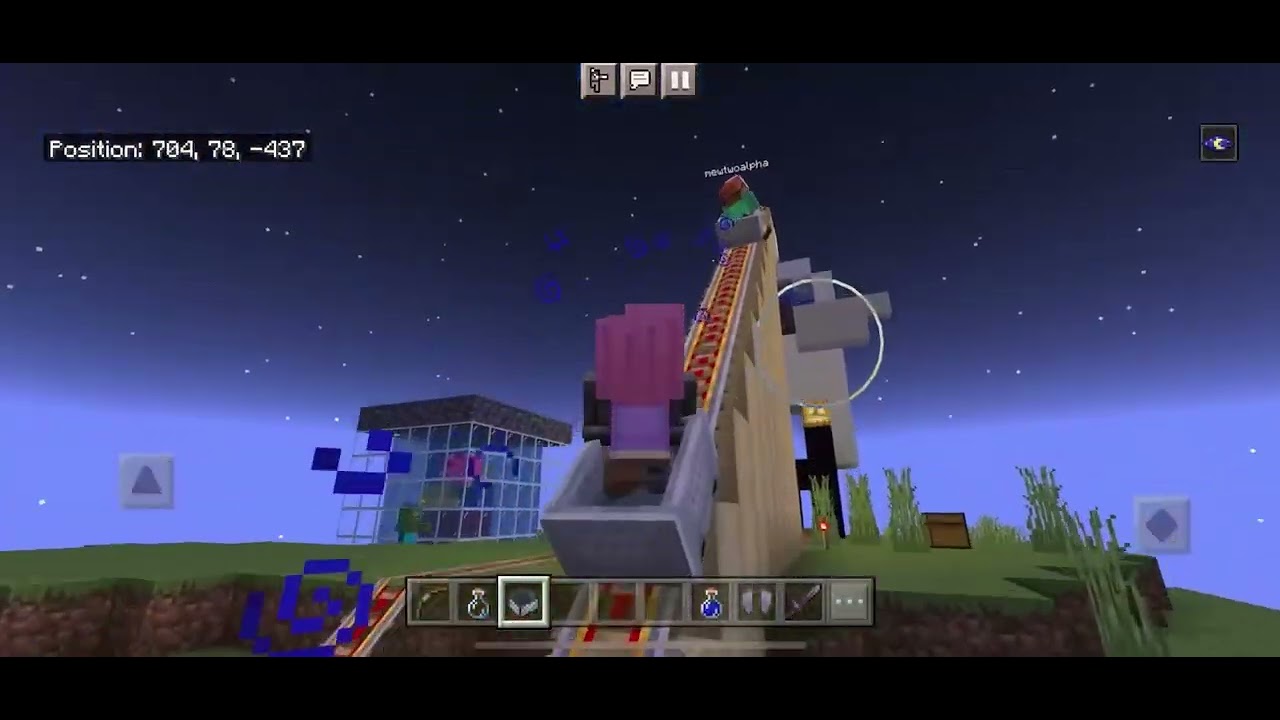 Minecraft secret base and amazing roller coaster journey life is sheep ...