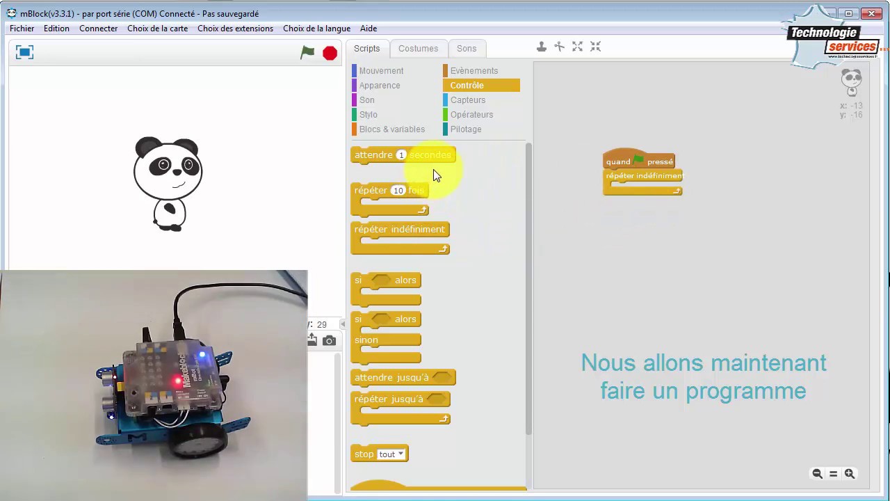 Utiliser Le Mode Connecté Du Robot Mbot Dans Mblock Youtube