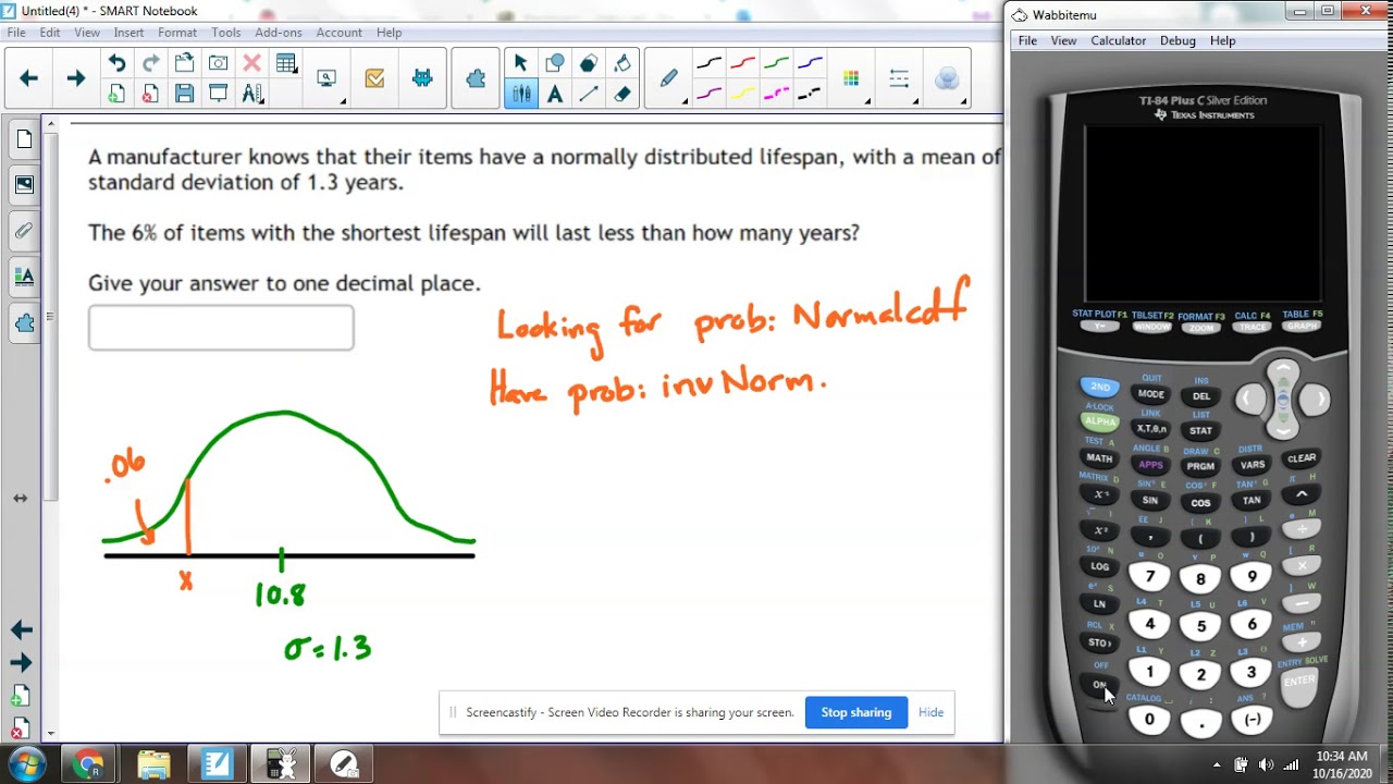 MAT130/131: Chapter 6/7 - Inverse Normal Function - YouTube