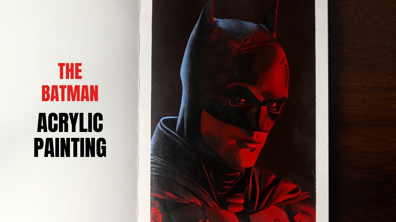 THE BATMAN Acrylic Painting | Time lapse | BornAdroit - YouTube