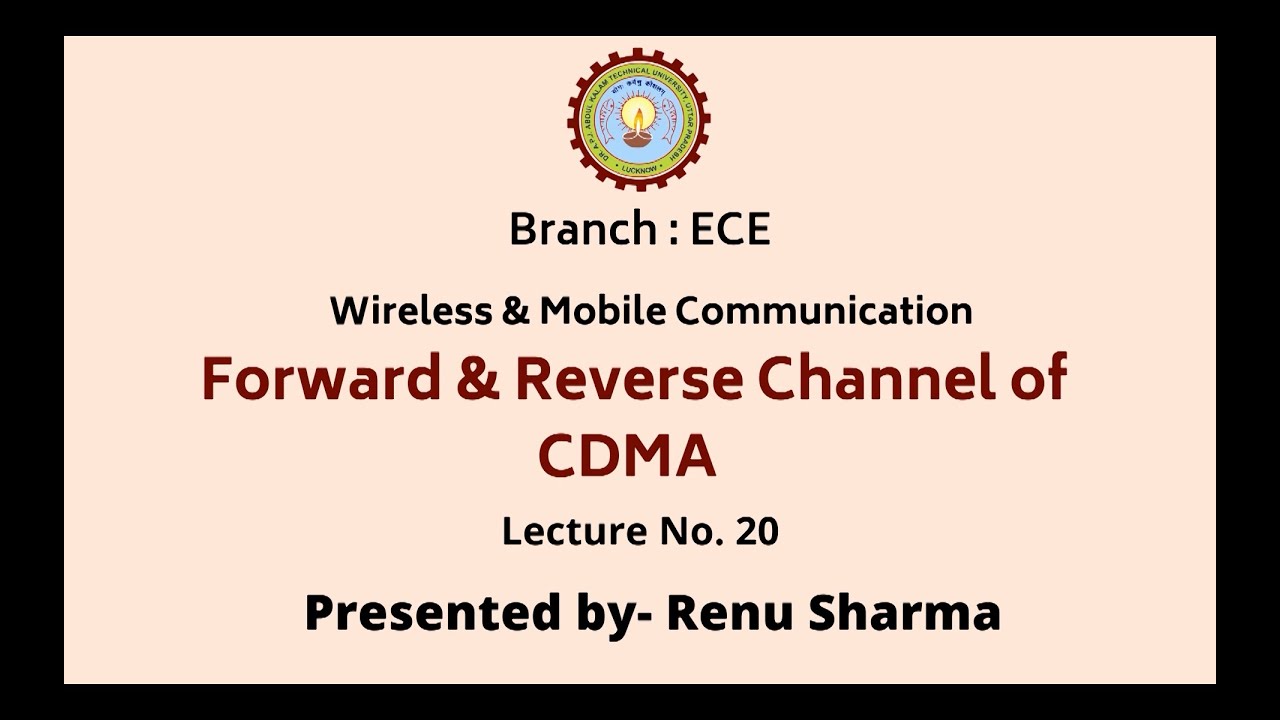 Wireless & Mobile Communication | Forward & Reverse Channel of CDMA ...