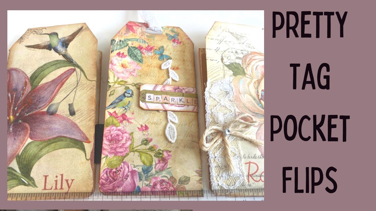 7 NEW BEAUTIFUL TAG POCKET FLIPS for Junk Journals, Happy Mail, Tea w ...