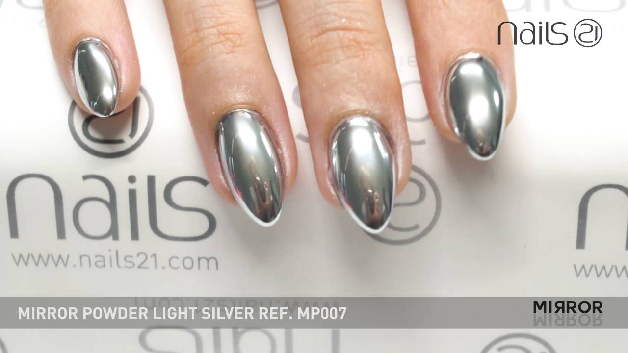 MIRROR CHROME POWDER NAILS - Nails 21 - YouTube