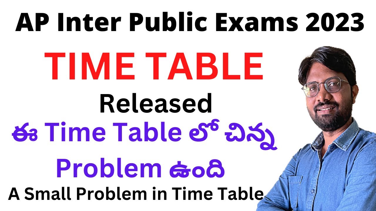 AP Inter Public Exams 2023 Time Table Released || A Small Problem in ...