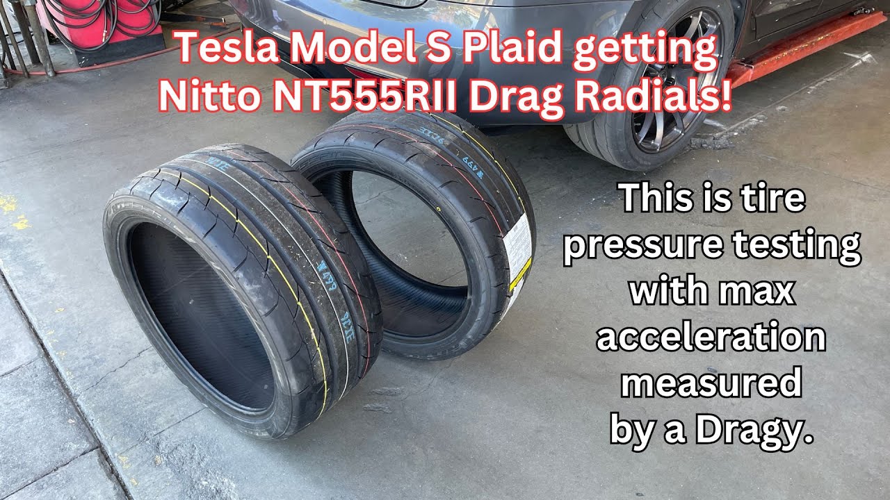Testing Nitto NT555RII Drag Radials on a Tesla Model S Plaid. Solo drag ...