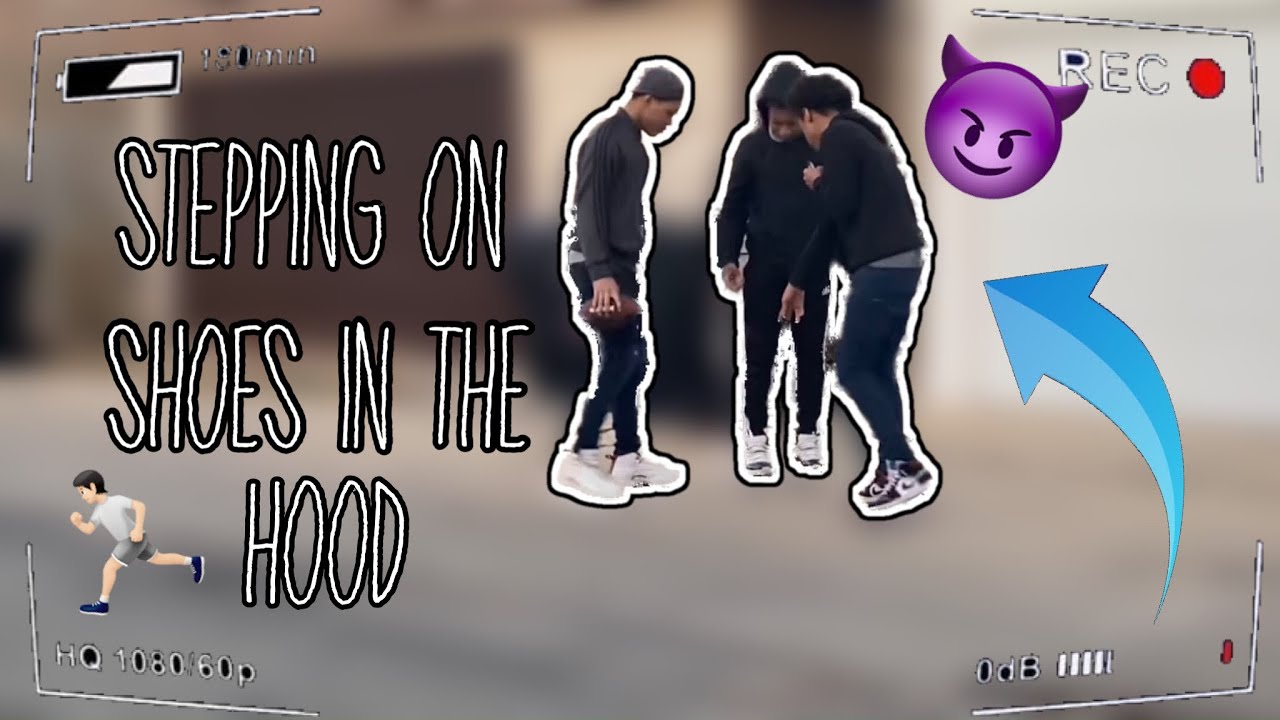 Stepping on shoes in the Hood 😭😭 #hood #trending #prank - YouTube