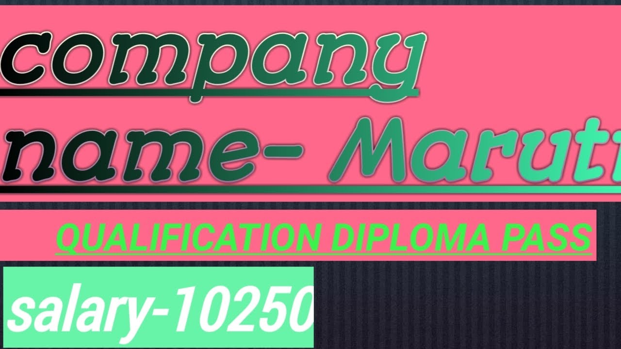 Diploma pass job - YouTube