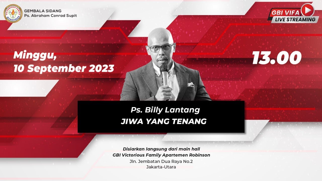 Ibadah Minggu Live Streaming GBI VIFA | Ps. Billy Lantang | Apt ...