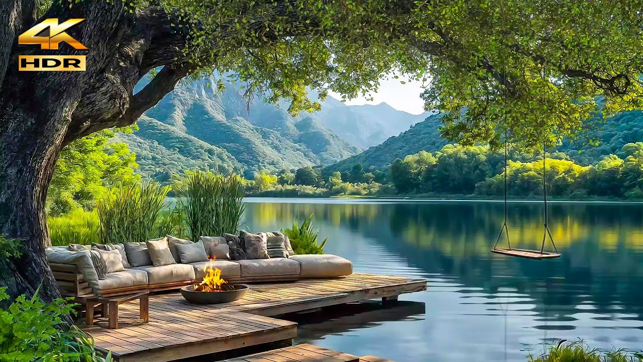 Tranquil Lakeside Retreat 4K 🌿 | Peaceful Nature Sounds & Calm Ambience ...