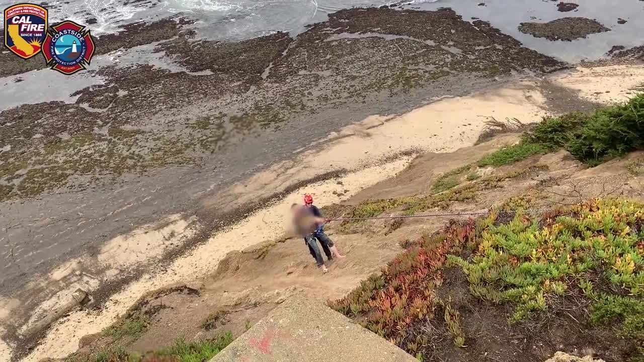 Cal Fire video: hiker rescued at Moss Beach - YouTube