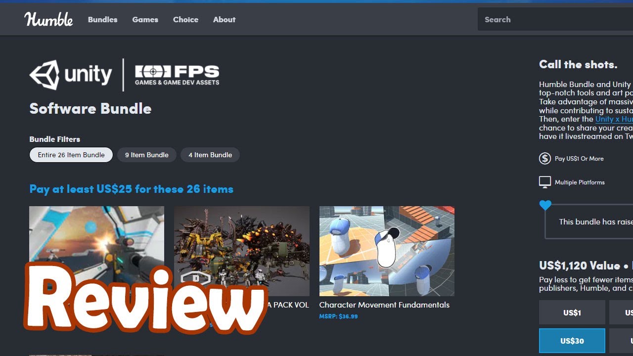 Un vistazo rápido al Humble Bundle de Unity "FPS Games and Game Dev Assets" - YouTube