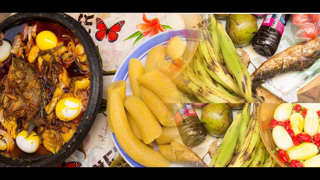 Astonishly delicious brod3 ampesie ne abedru abom/boiled plantains and ...