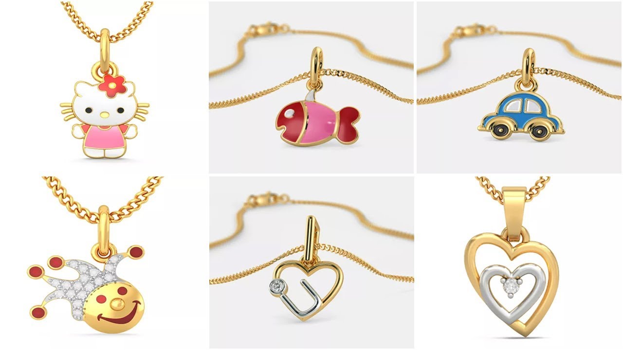 Gold Pendant Designs For Kids - YouTube