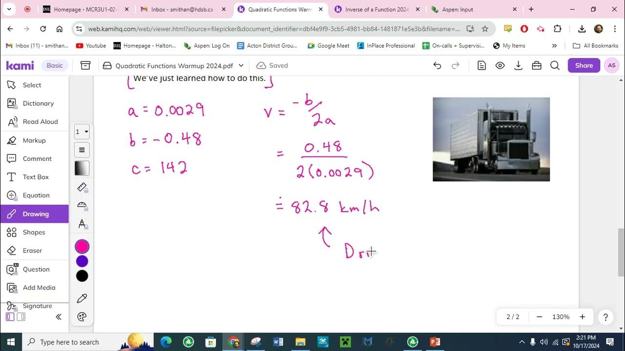 Inverse Of A Function Mcr3u Youtube