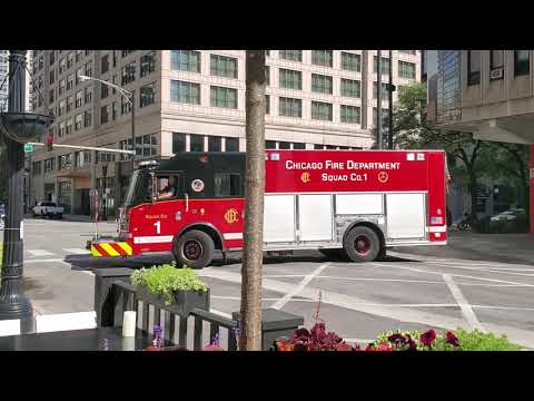 Chicago Fire Department Squad 1 1A Returning to quarters. Plus, Truck ...