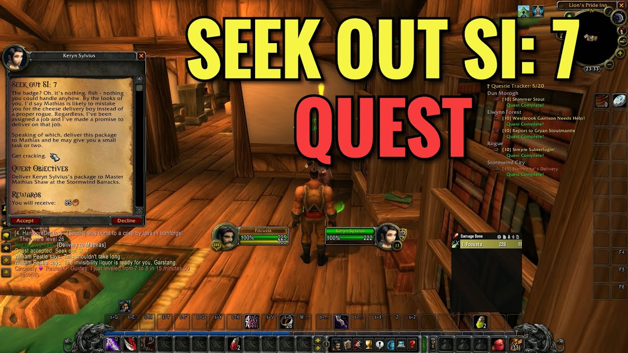 Seek Out SI 7 Quest (WoW Classic) - YouTube