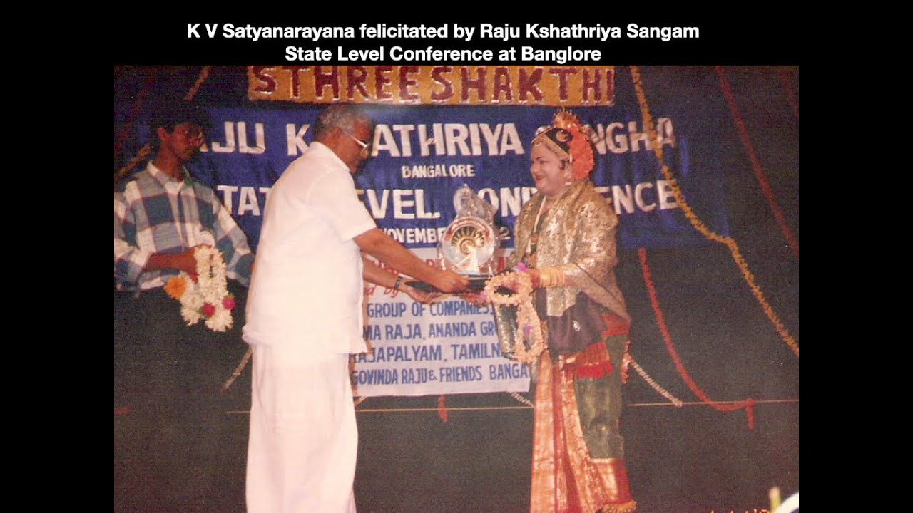 K V Satyanarayana felicitated by *Raju Kshatriya Sangam Banglore 1992 ...