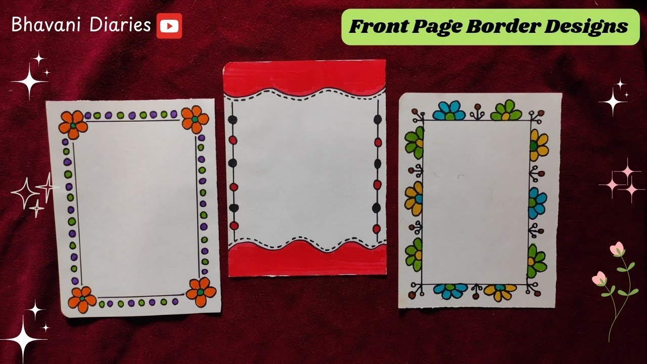 3 Front Page Border Designs | A4 Sheet Decoration | Assignment Front ...