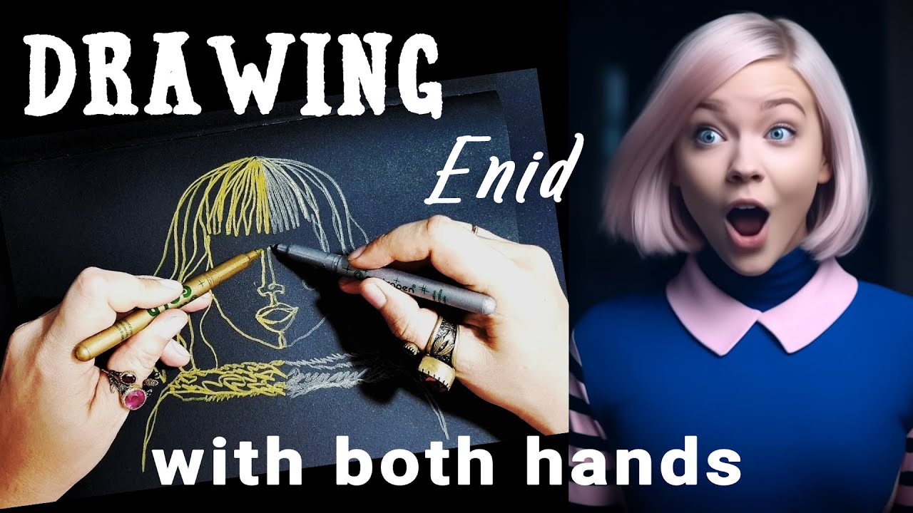 How to draw Enid from Wednesday Addams movie - YouTube