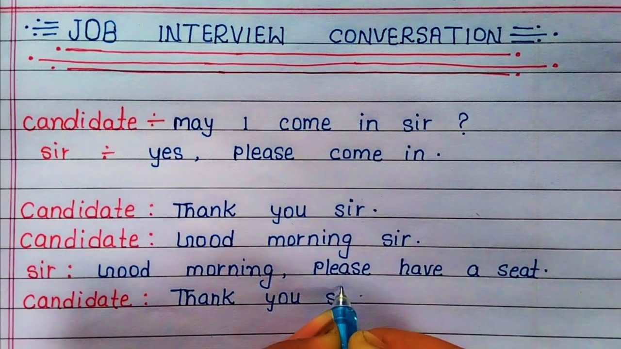 job interview conversation in English || job Interview Questions And ...