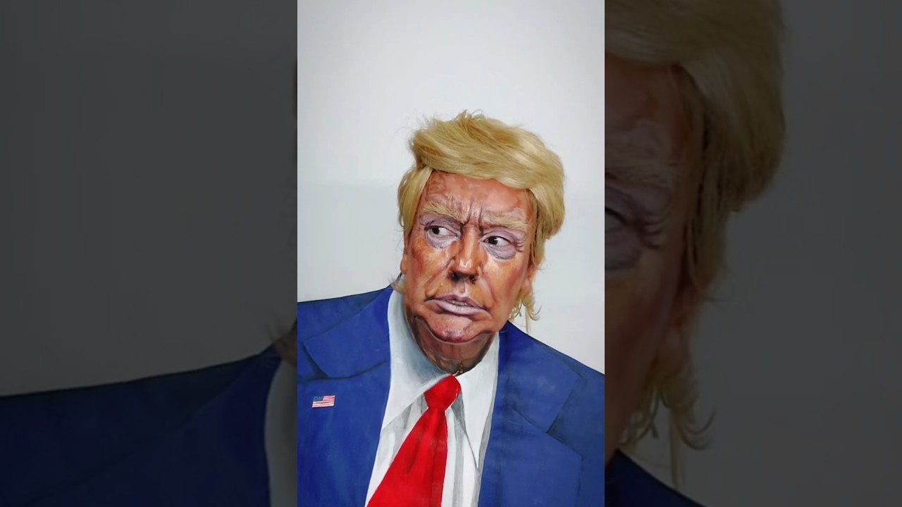 Pintura facial de TRUMP 💥🖌Hand made with makeup | RETRATOS VIVOS 🖌 ...