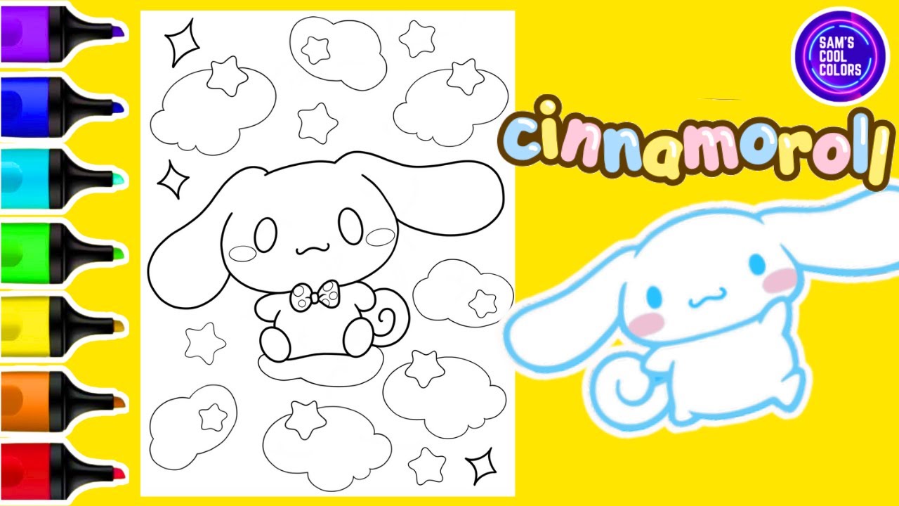 Coloring Cinnamoroll | Sanrio Coloring Book Page | Markers - YouTube