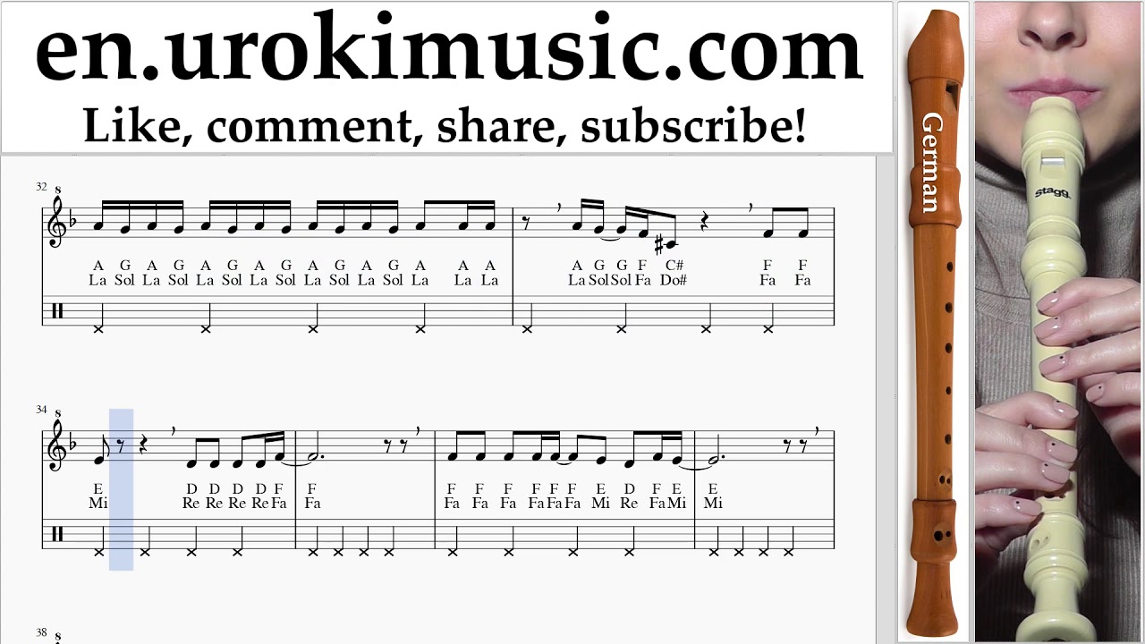 Recorder lessons (G.) Imagine Dragons - Natural Sheet Music Tutorial um ...