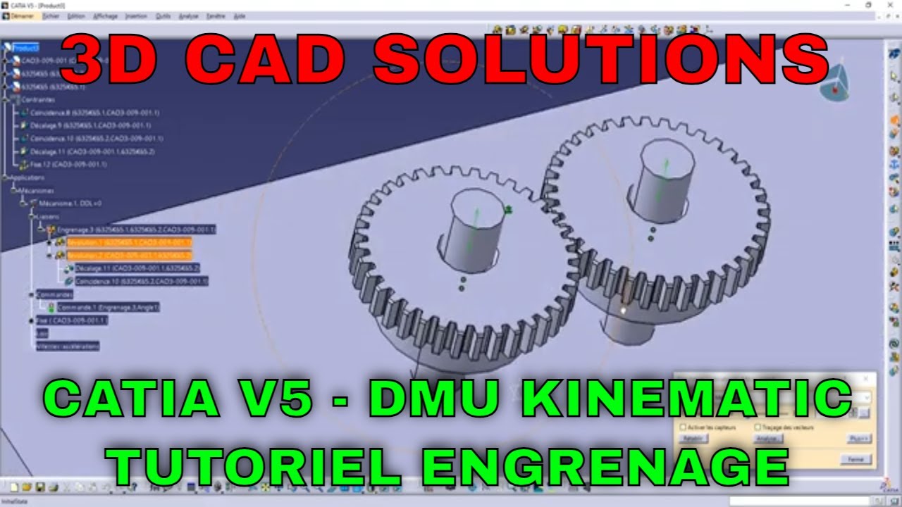 Catia - DMU Kinematic gear tutoriel - YouTube