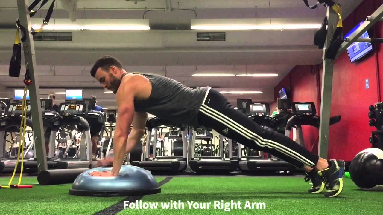 Core and Triceps: Bosu Walking Plank - YouTube
