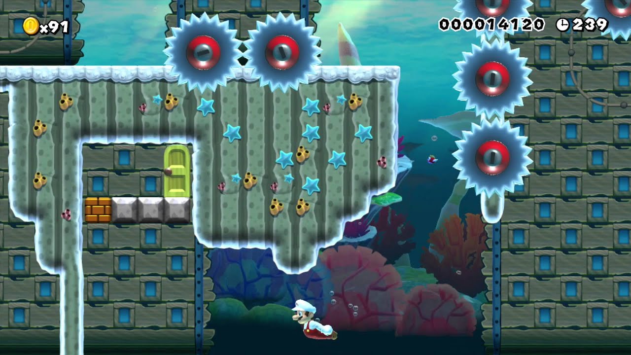 Super Mario Maker Levels: "Grinders in the Deep" - YouTube