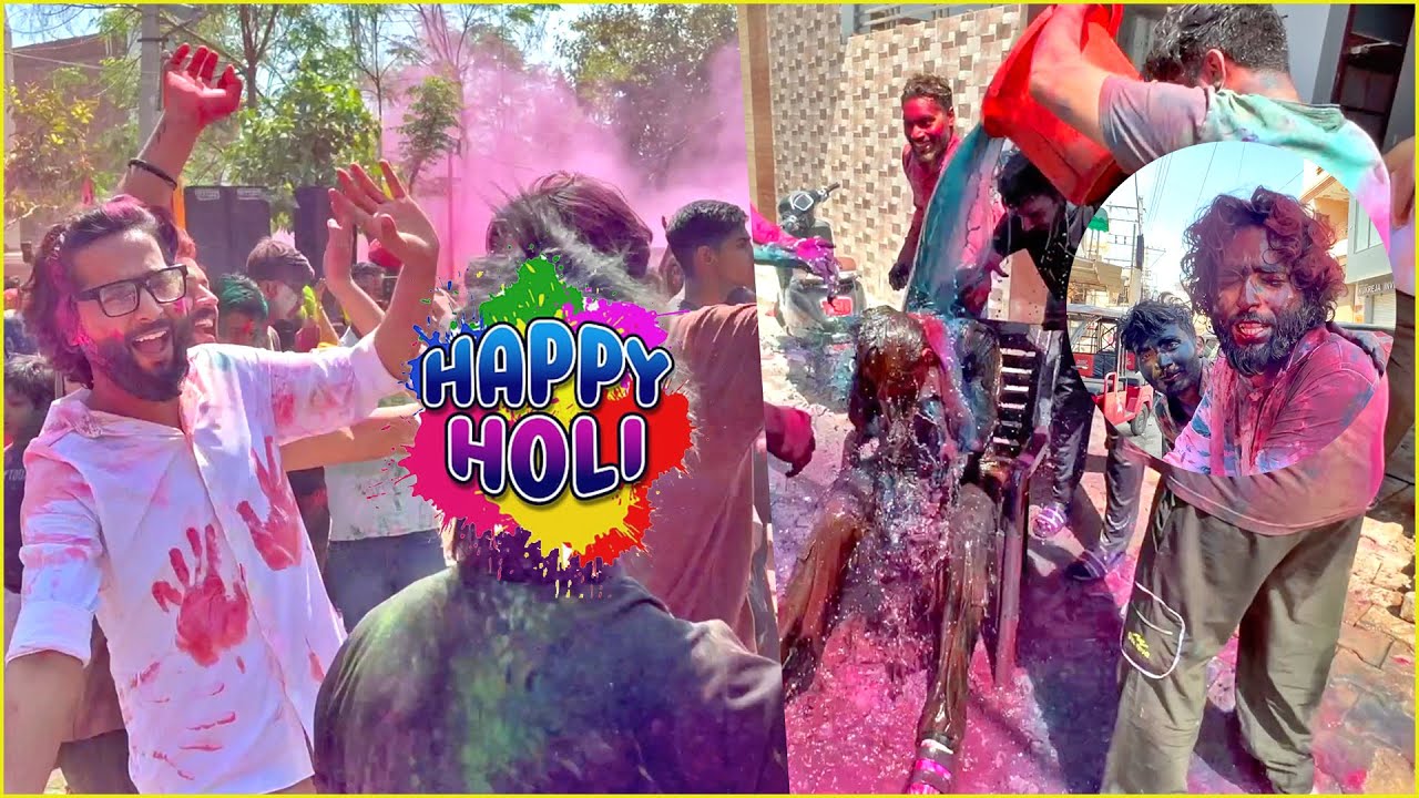 Holi Celebration || Welcome Back Guys || Nitin Watts Vlogs - YouTube