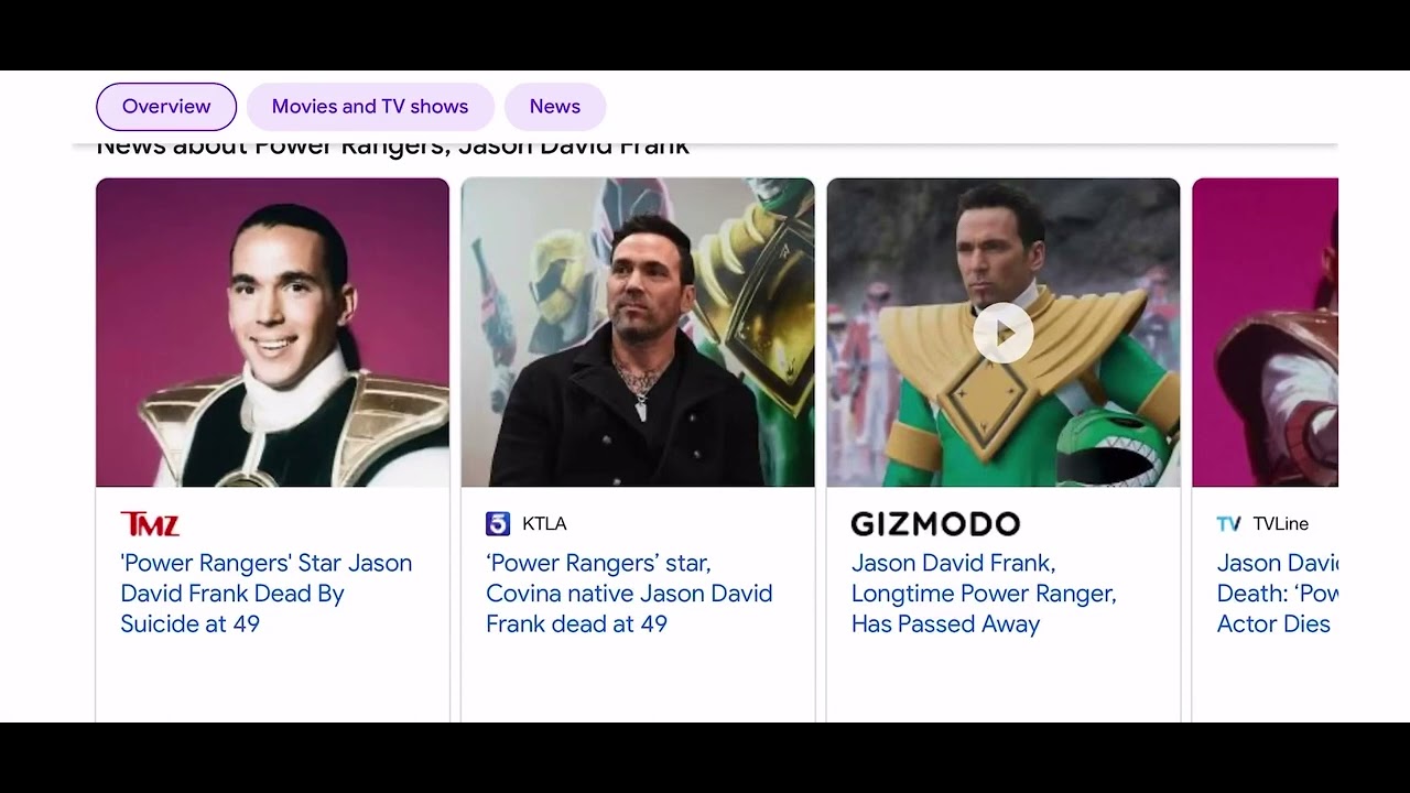 Sad news to Power Ranger Fans - YouTube