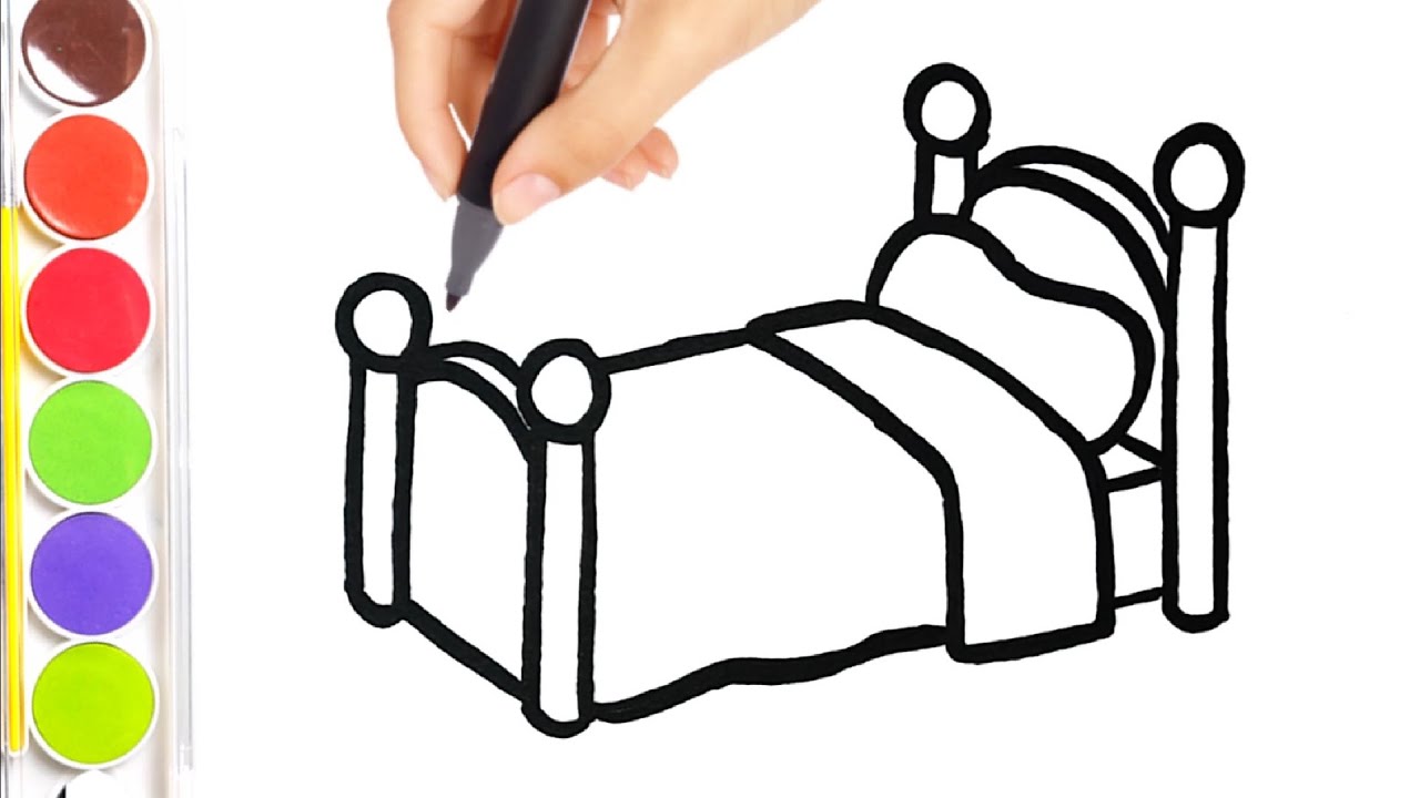 Bed 🛏 Drawing, Painting, Coloring for Kids and Toddlers with ...