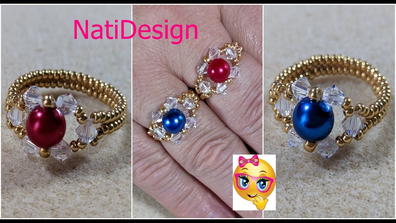 ANILLOS PERLA Y CRISTAL ELEGANTE- Tutorial- ELEGANT PEARL AND CRYSTAL ...