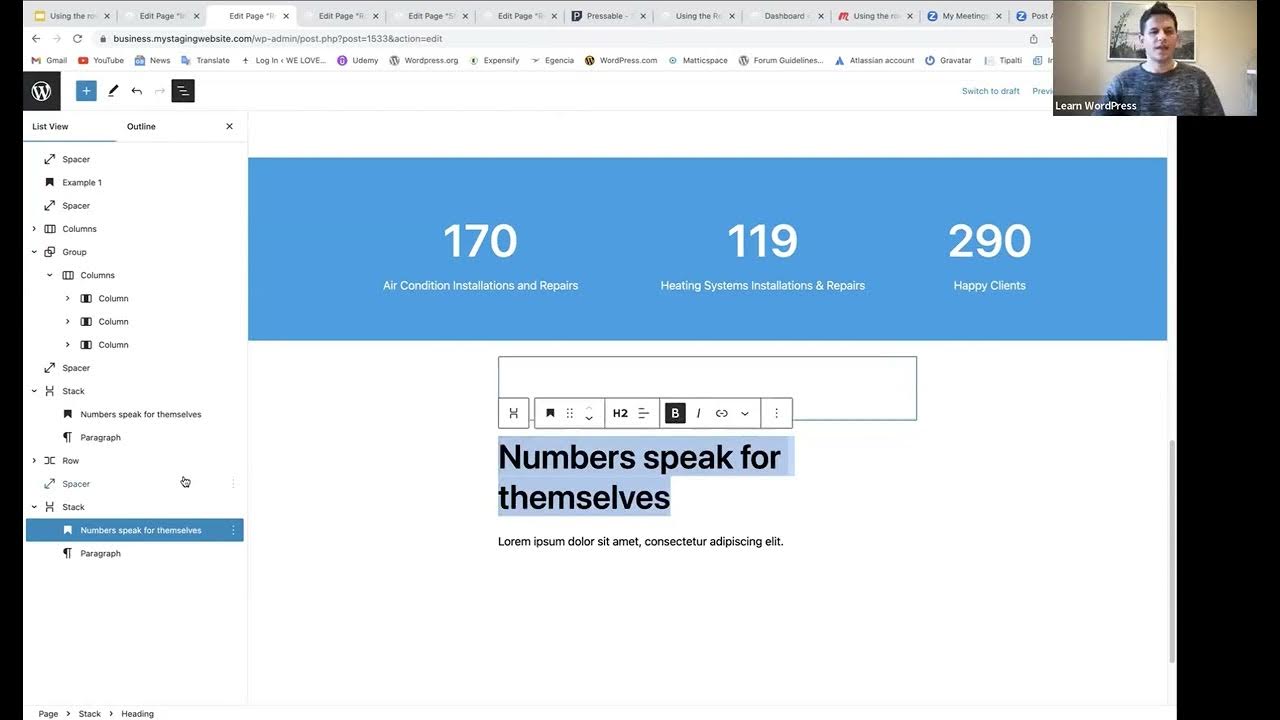 Using the row and stack blocks - YouTube