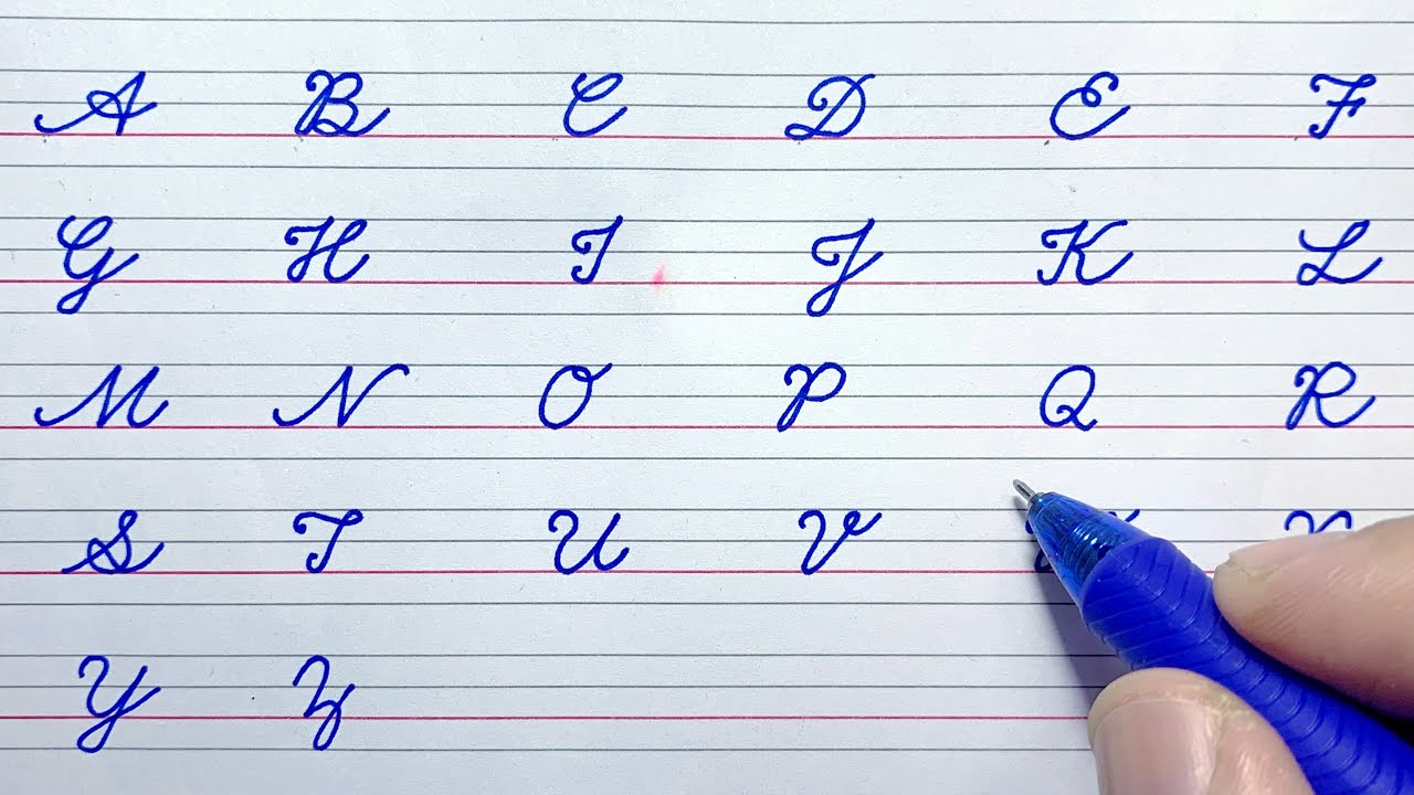 How to write cursive writing a to z | English capital letters abcd ...
