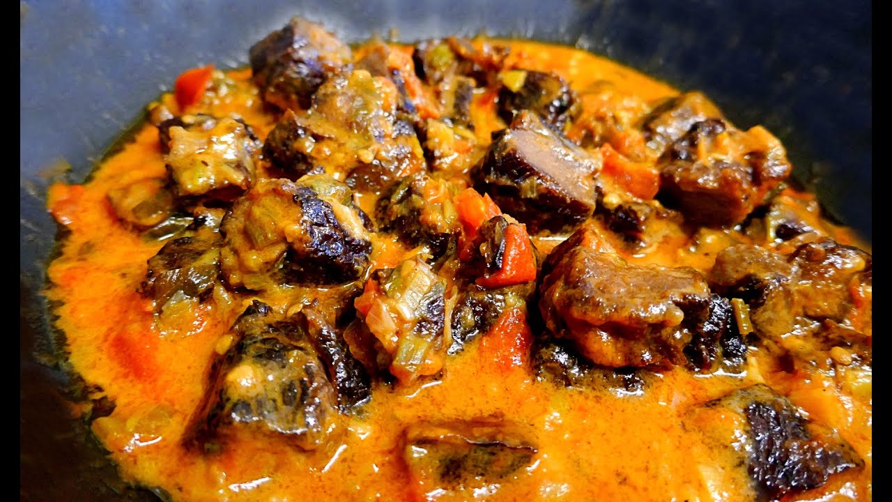 Aliya - Traditional Luo (Kenyan) Smoked Dried Beef in a Tomato/Onion ...
