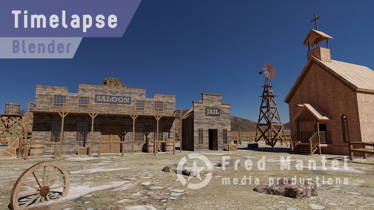 Modeling a Western scene in Blender - timelapse - YouTube