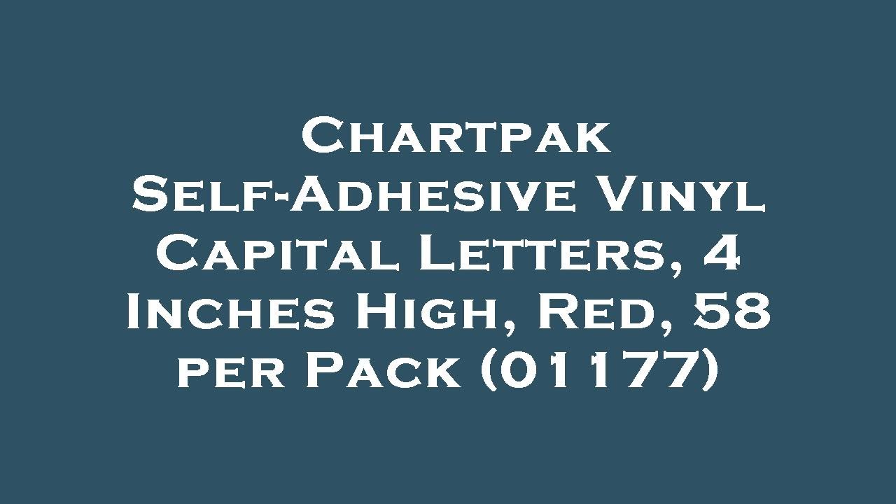 Chartpak Self-Adhesive Vinyl Capital Letters, 4 Inches High, Red, 58 ...