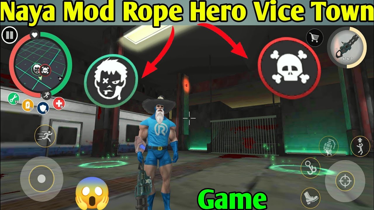 Naya Mod Rope Hero Vice Town Game 😯 Rope Hero Game Horror Mod 😱 Rope ...