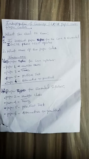 MASTERING Cambridge IGCSE Physics 0625 Paper Codes To Get A*. - YouTube