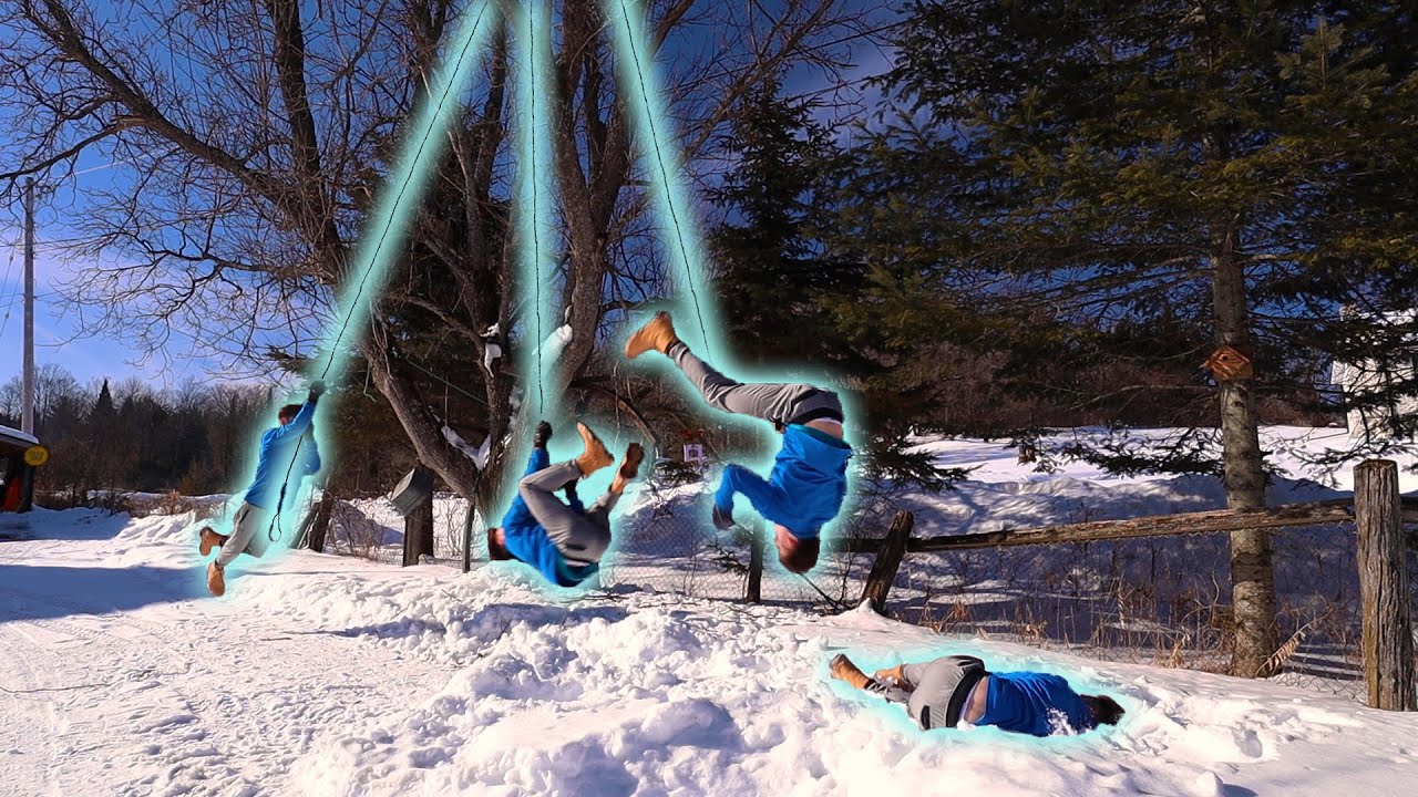 Grappling Hook Swing Fail! | Winter Challenges - YouTube